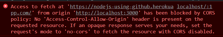 How to solve CORS error in Node.js and React applications | CodingDeft.com